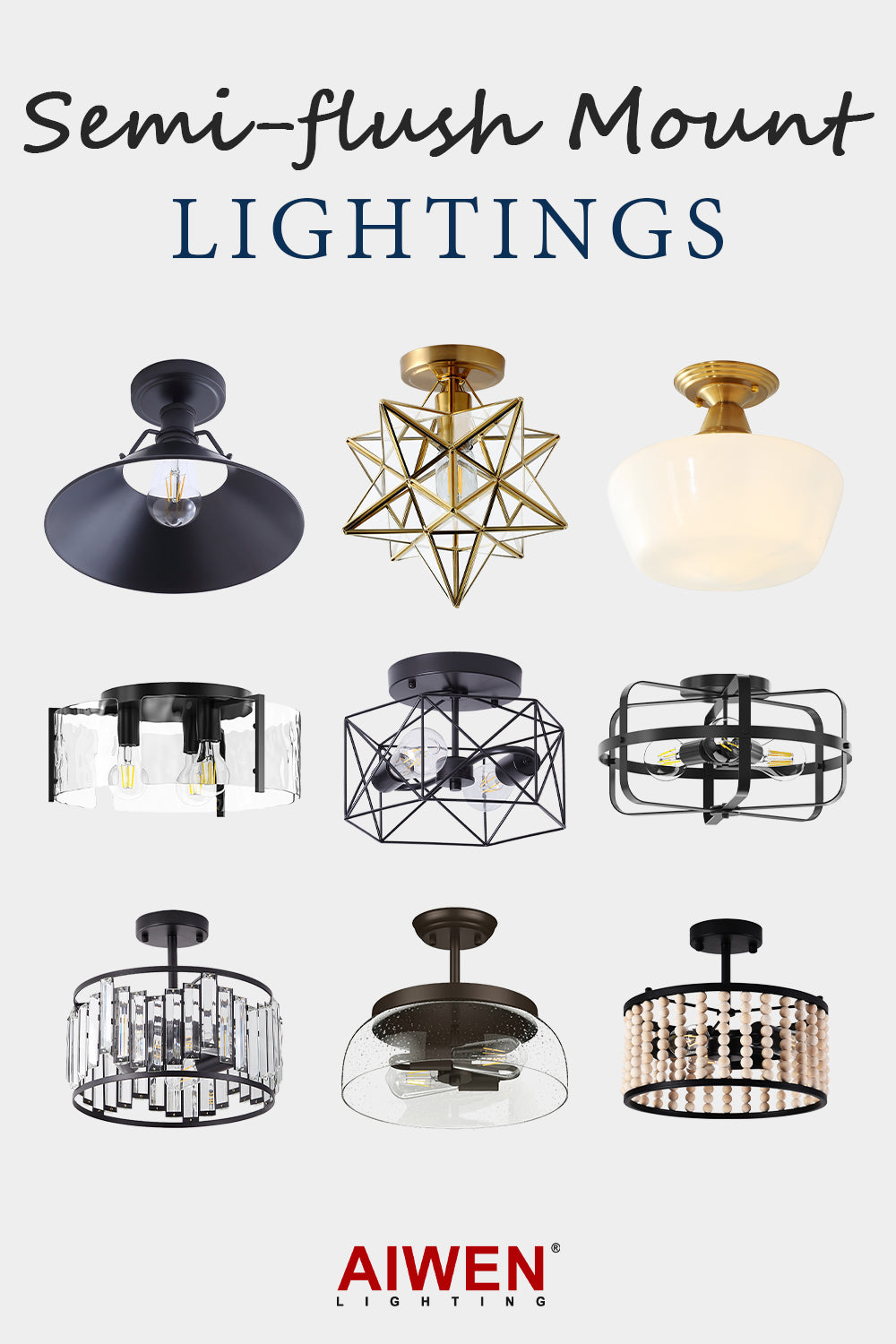 Semi-Flush Mount Lighting | Versatile Ceiling Fixtures – Aiwen Lighting