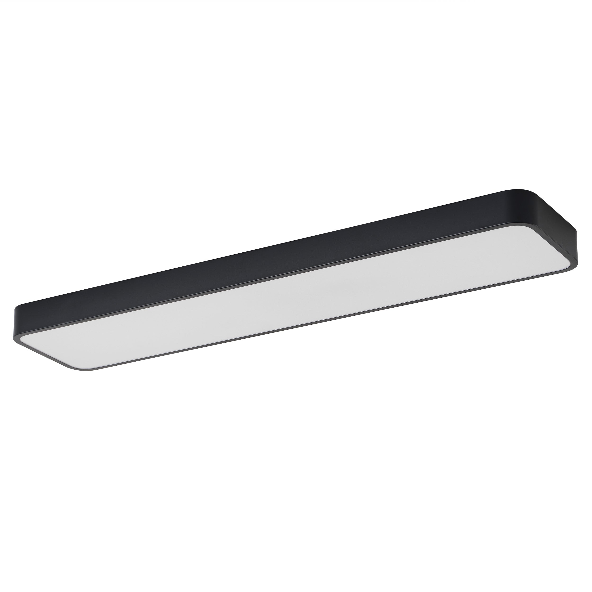 1 Light Scandinavian Style Black Linear Flush Mount Ceiling Light Even ...