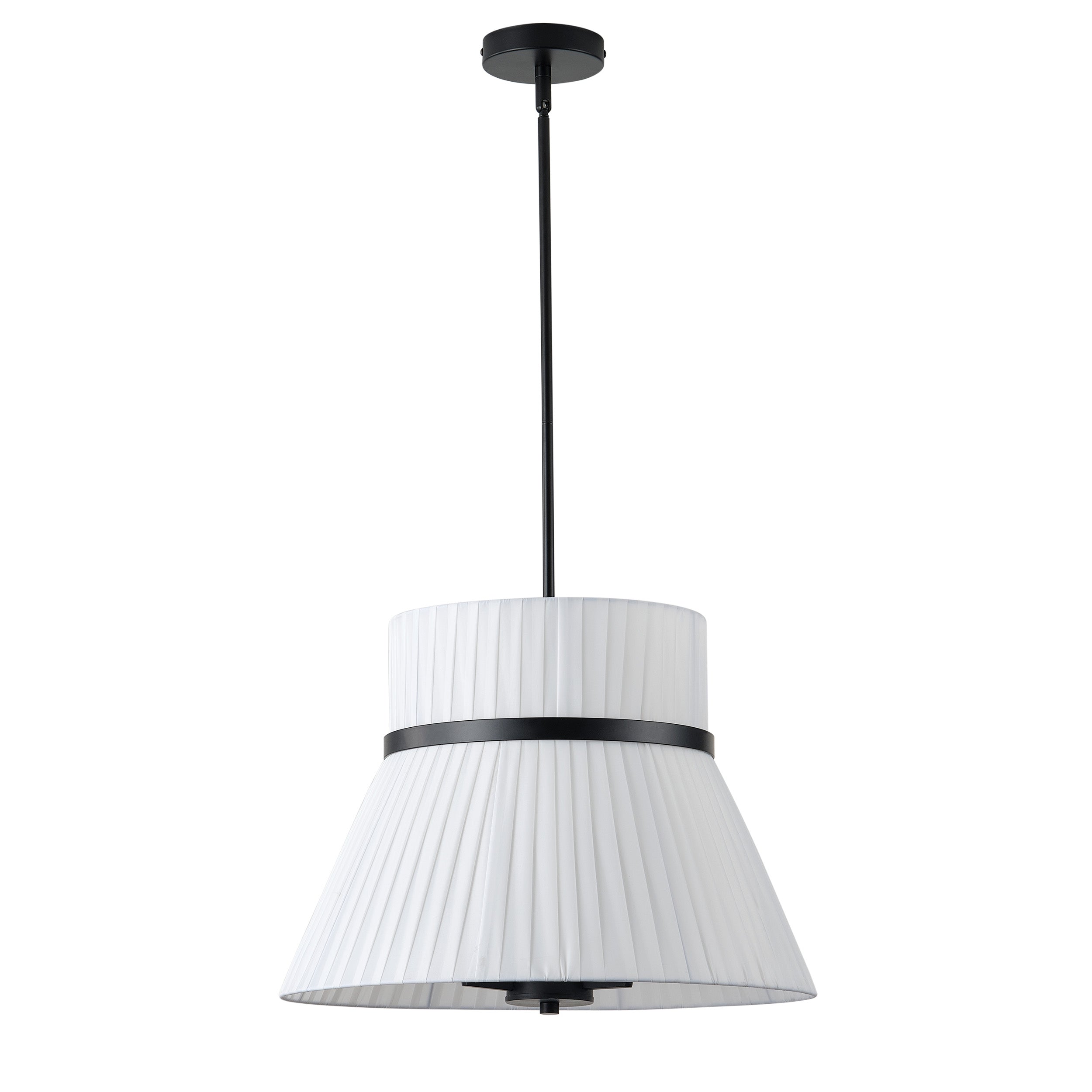 3-Lights Creative Flared White Pleated Shade Pendant Lighting – Aiwen ...