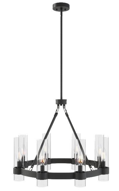 8-Light Candle with Clear Glass Shade Chandelier – Aiwen Lighting