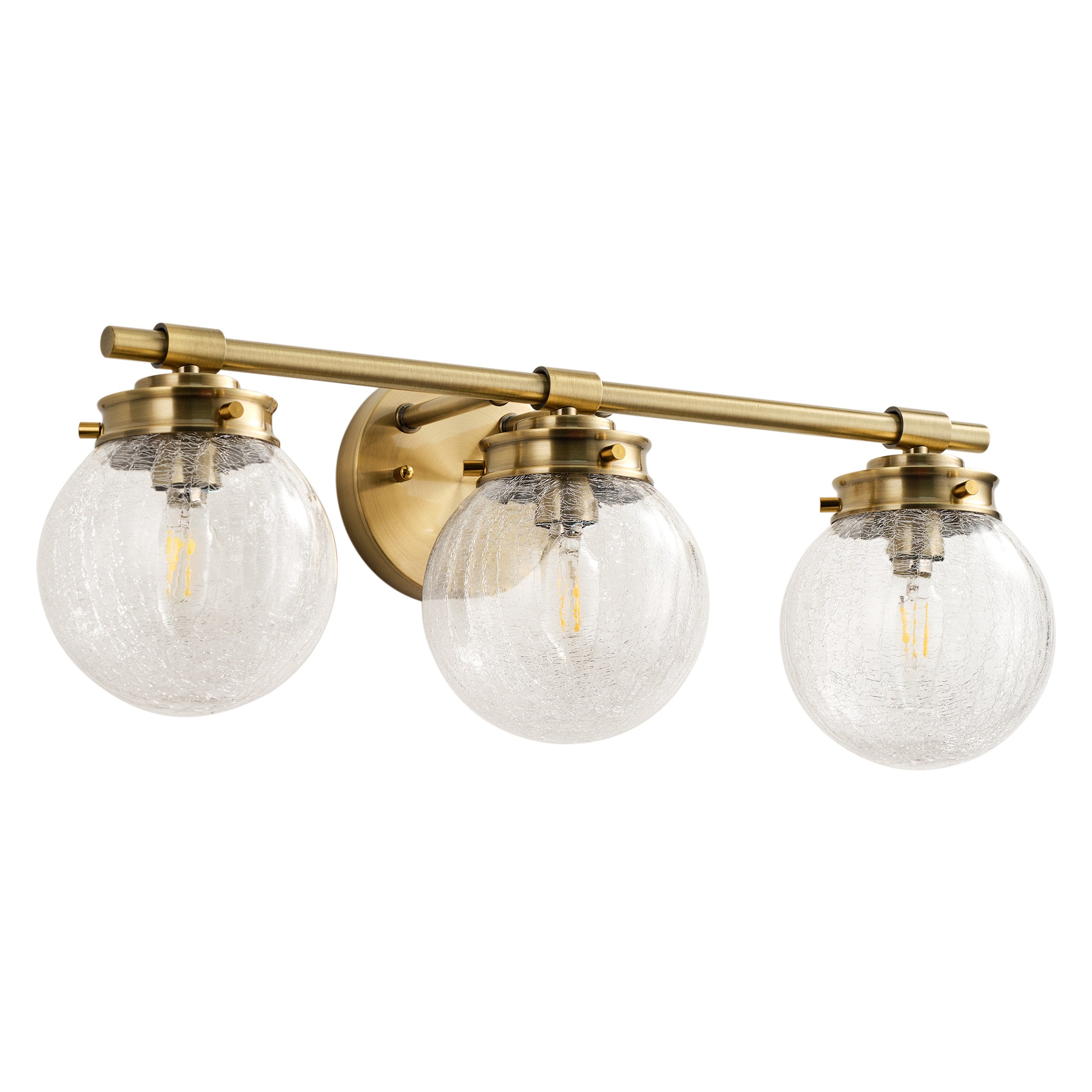 3-Lights Globe Ice Cracker Shade Bathroom Vanity Lighting – Aiwen Lighting