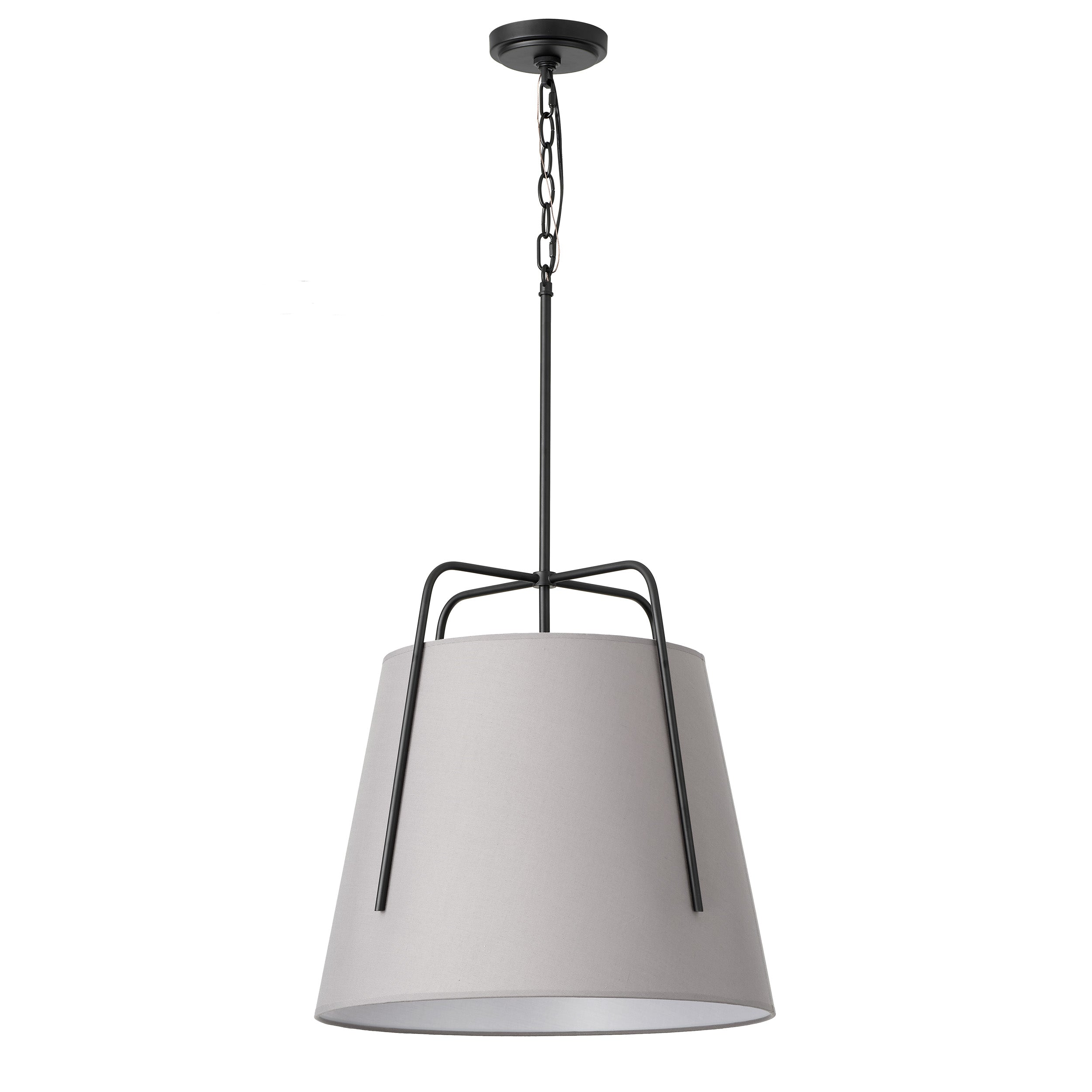 1-Light Gray Fabric Shade Flared Pendant Lighting – Aiwen Lighting