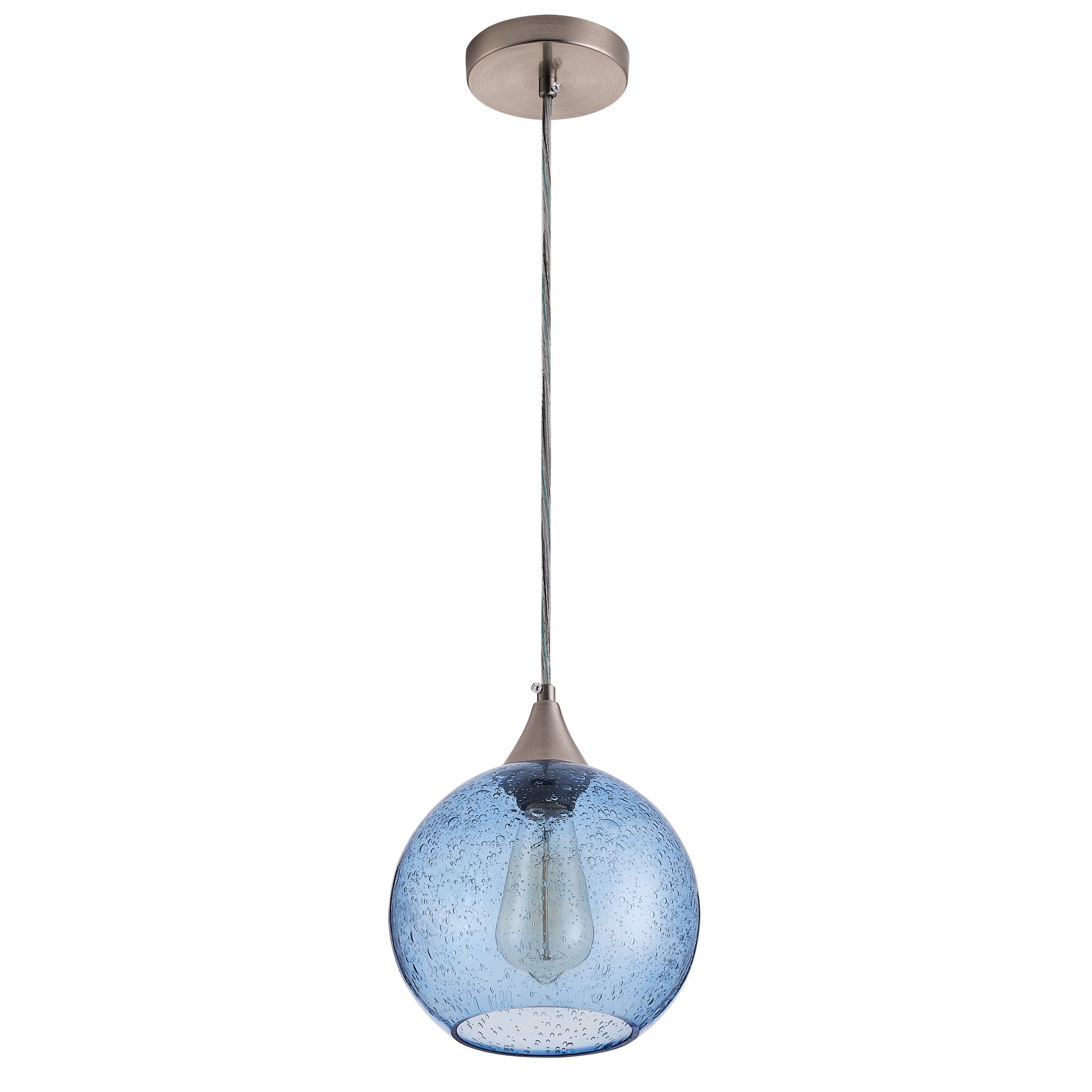 Round Glass Pendant Light | Elegant 1-Light Fixture – Aiwen Lighting