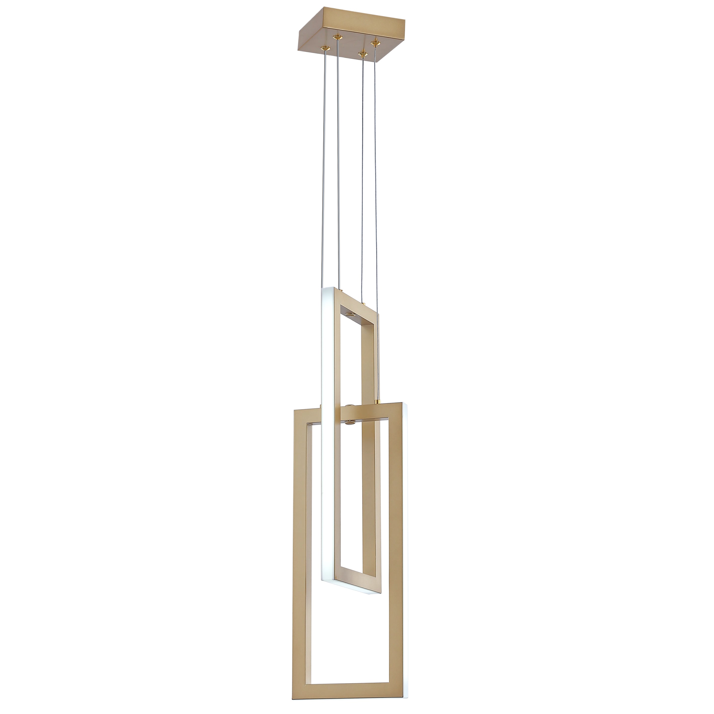 2-Lights Rectangle LED Chandelier | Modern Design | 110V – Aiwen Lighting