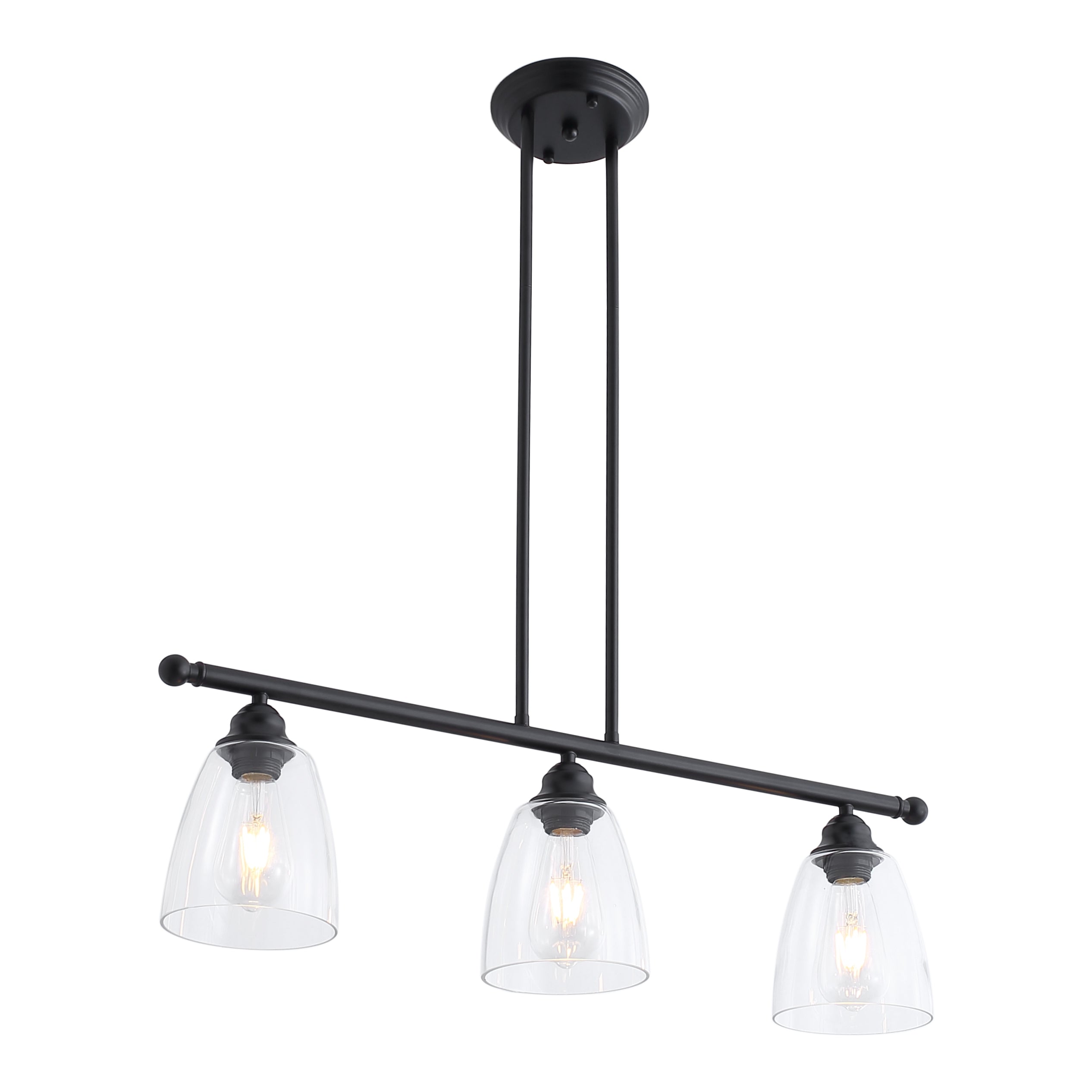 3-Lights Rectangular Kitchen Island Light | Modern Industrial Style ...